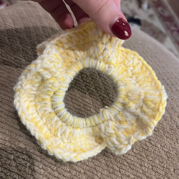 Accessories | Handmade Crochet Yellow Fluffy Scrunchie | Poshmark